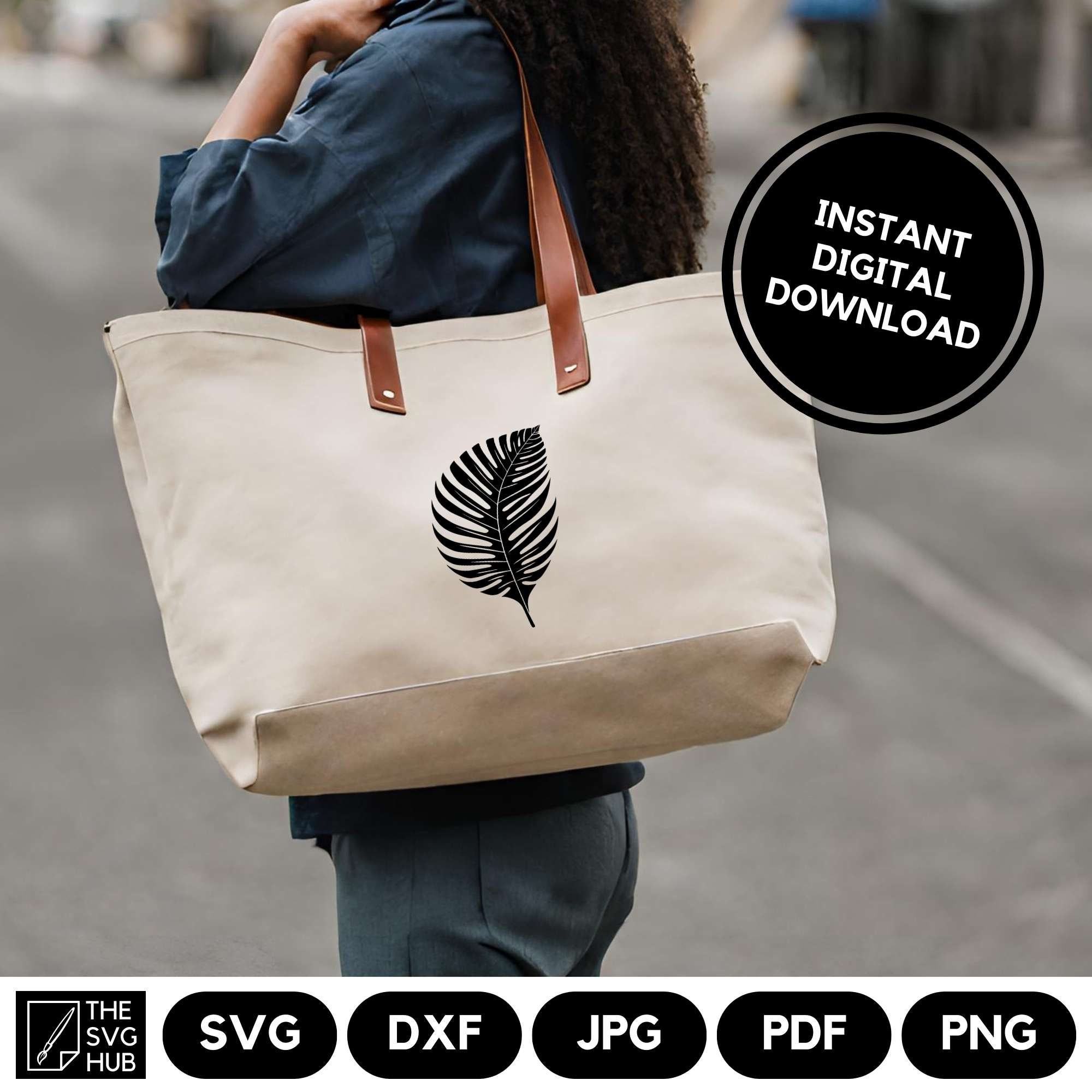 Tropical Palm Leaf SVG Instant Digital Download - Silhouette Clipart ...