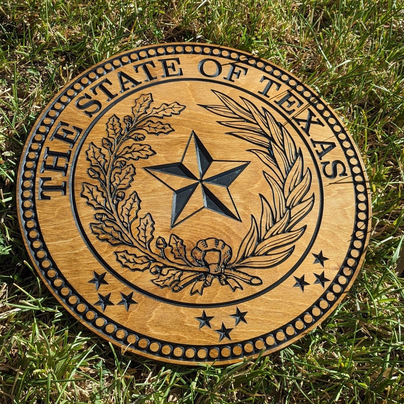 Handcrafted Texas Seal, Round Texas Seal, Texas Wall Decor ...