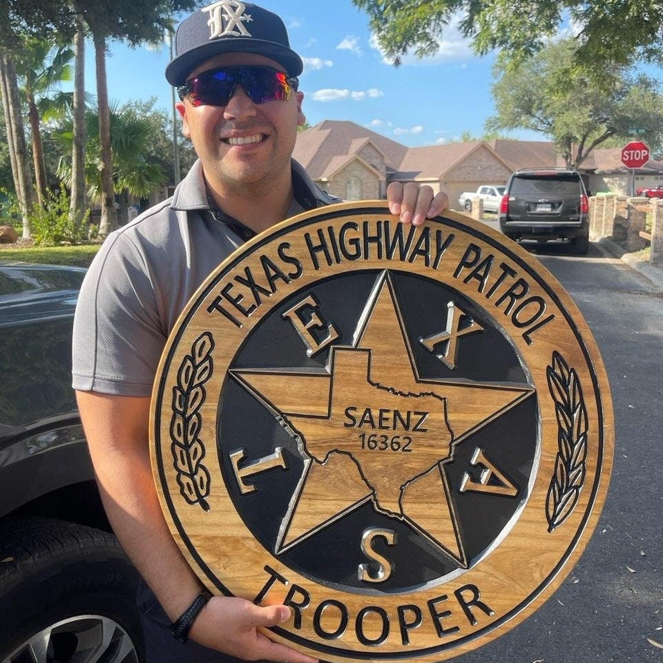 Personalized Texas State Trooper Sign, Wood Sign, Texas Wall Decor ...