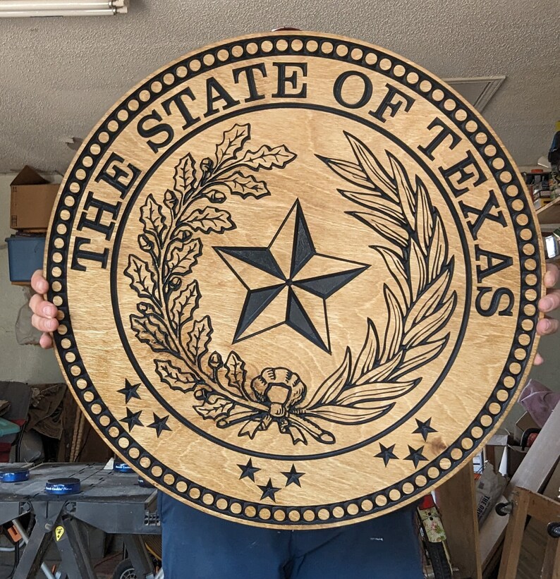 Handcrafted Texas Seal, Round Texas Seal, Texas Wall Decor ...