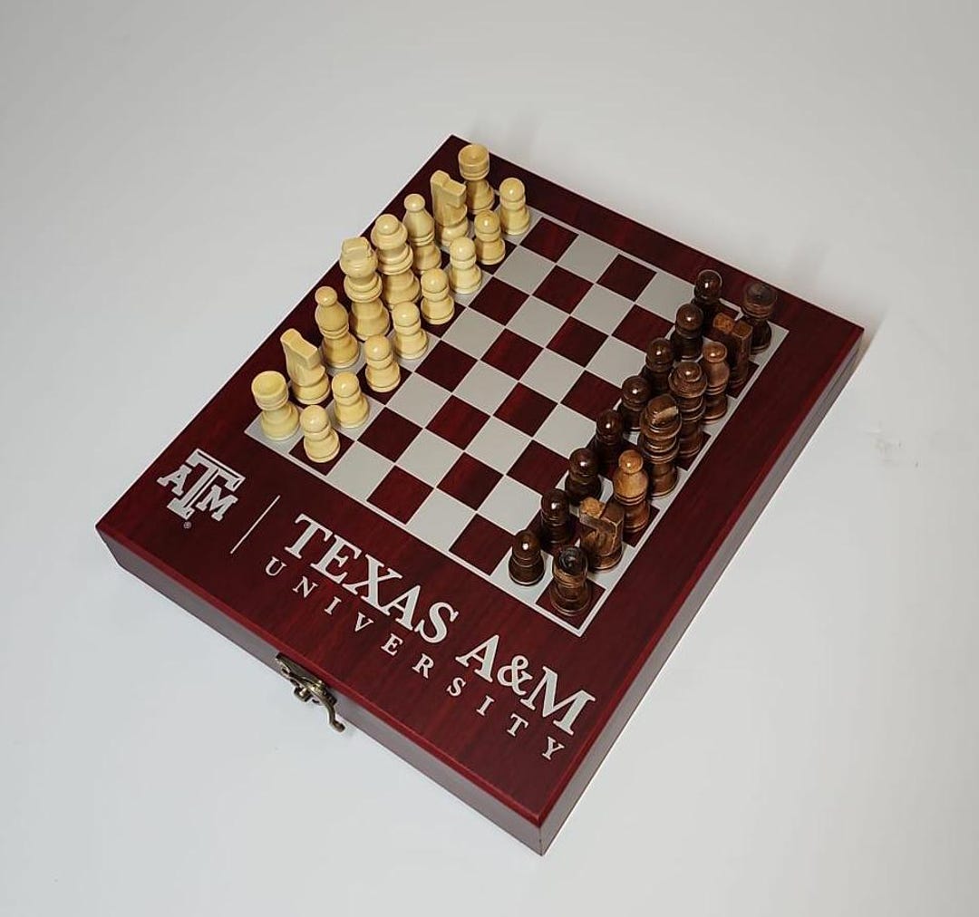 Texas A&M Engraved Chess Set – Officially Licensed, Rosewood Finish ...