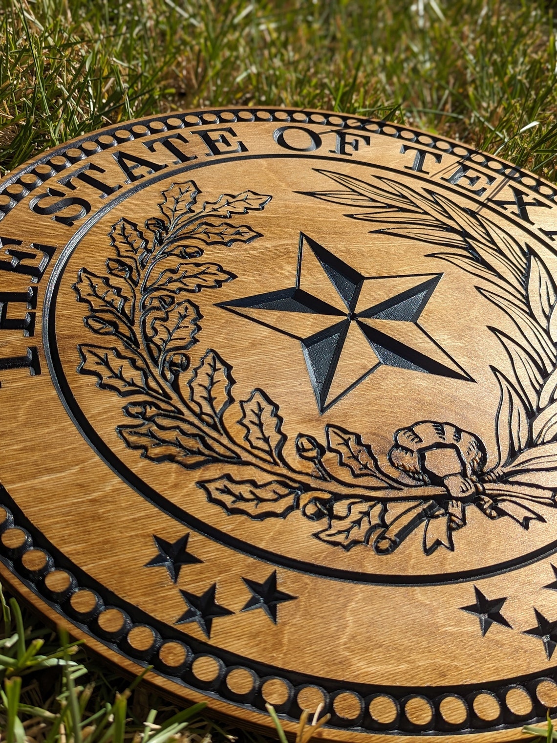 Handcrafted Texas Seal, Round Texas Seal, Texas Wall Decor ...