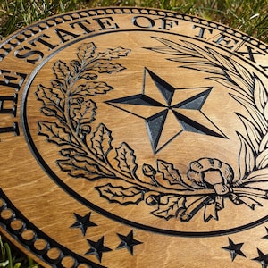 Handcrafted Texas Seal, Round Texas Seal, Texas Wall Decor ...