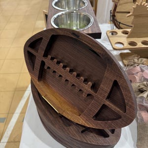 Super Bowl Ready Charcuterie Tray, Walnut Tray, Football Tray, Beer ...