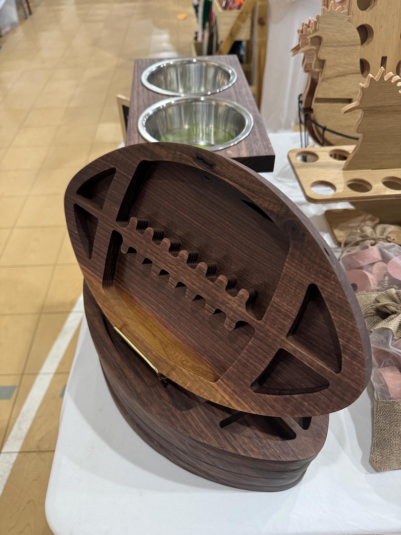 Super Bowl Ready Charcuterie Tray, Walnut Tray, Football Tray, Beer ...