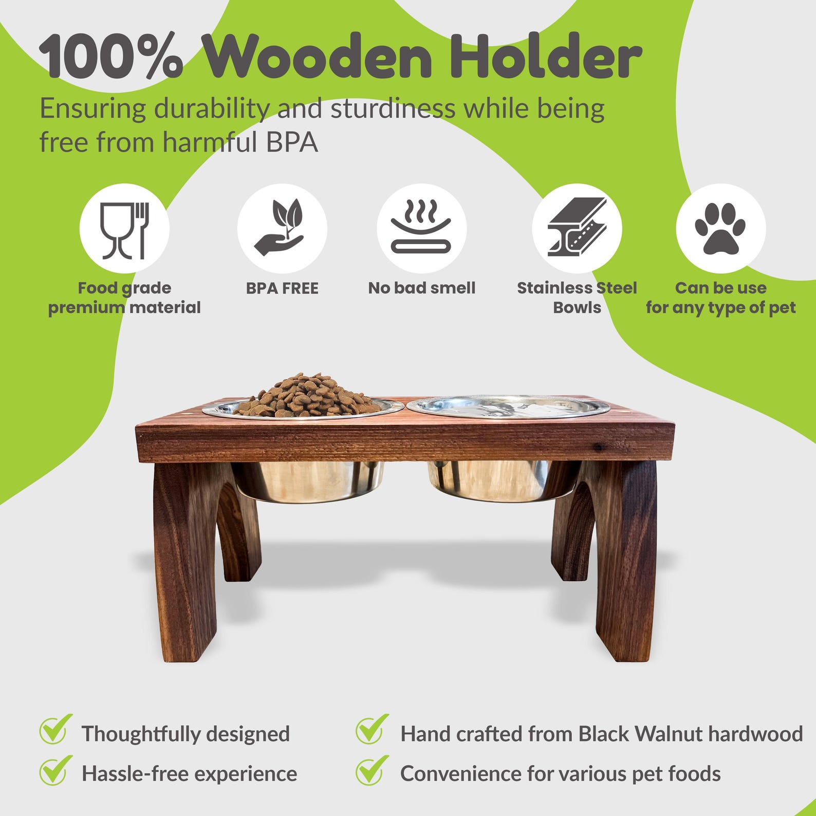 Handmade Black Walnut Dog Bowl Holder. Message Me About Customizations ...