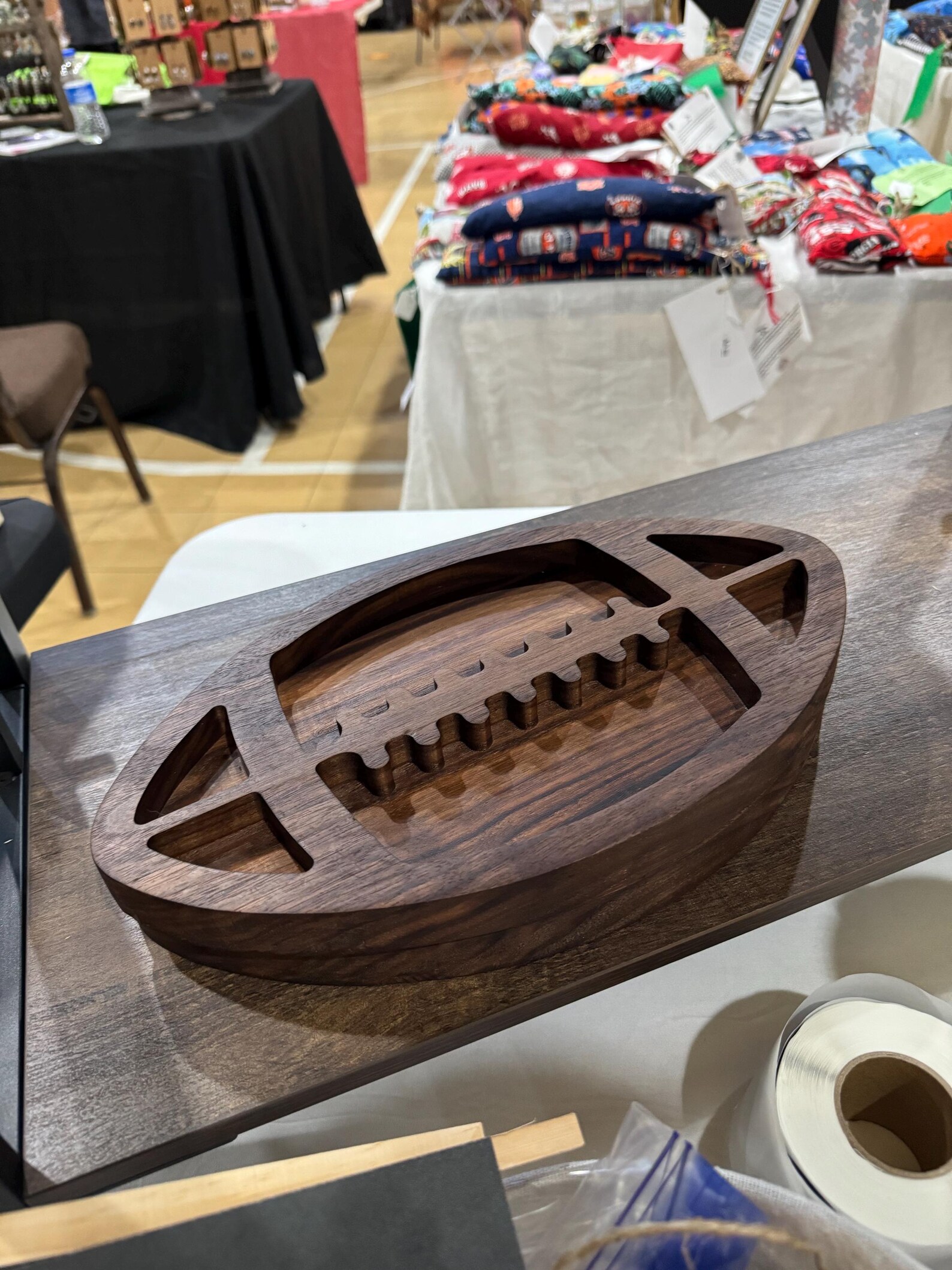 Super Bowl Ready Charcuterie Tray, Walnut Tray, Football Tray, Beer ...