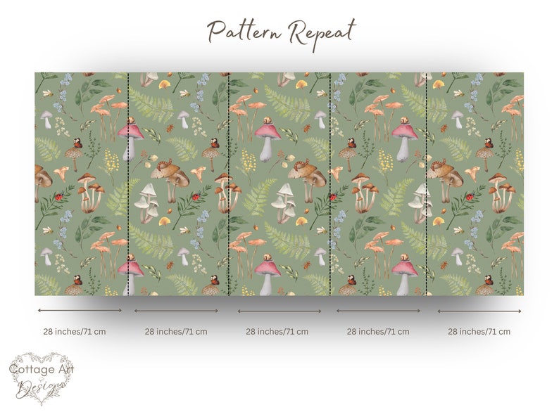 Mushroom Wallpaper, Forest Wallpaper, Woodland Wallpaper, Whimsical ...