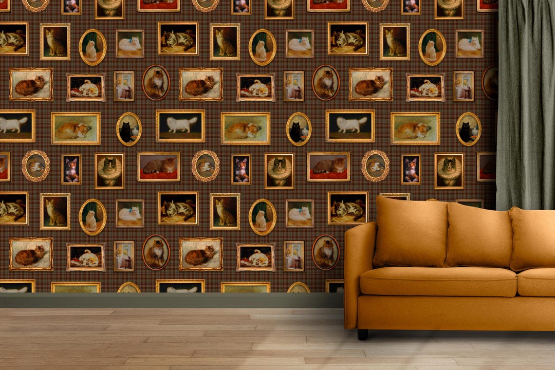 Cat Wallpaper, Cat Portrait Wall Paper, Funky Cat Wallpaper, Cat ...