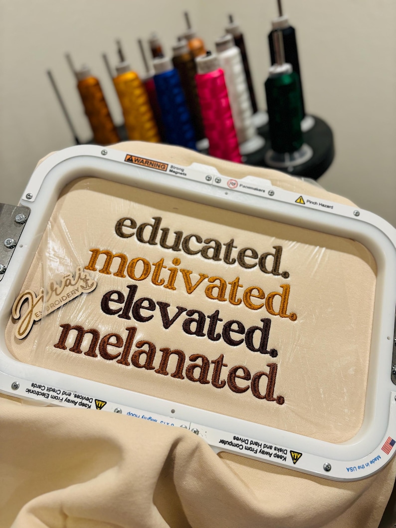 Melanated Educated Embroidery Design | Machine Embroidery Pattern ...