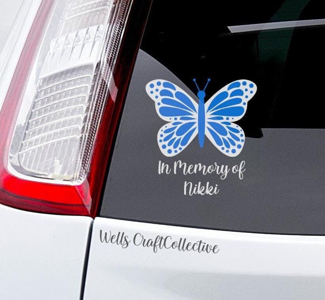 In Memory Butterfly Decal | Permanent Vinyl | Perfect for Smooth, Hard ...