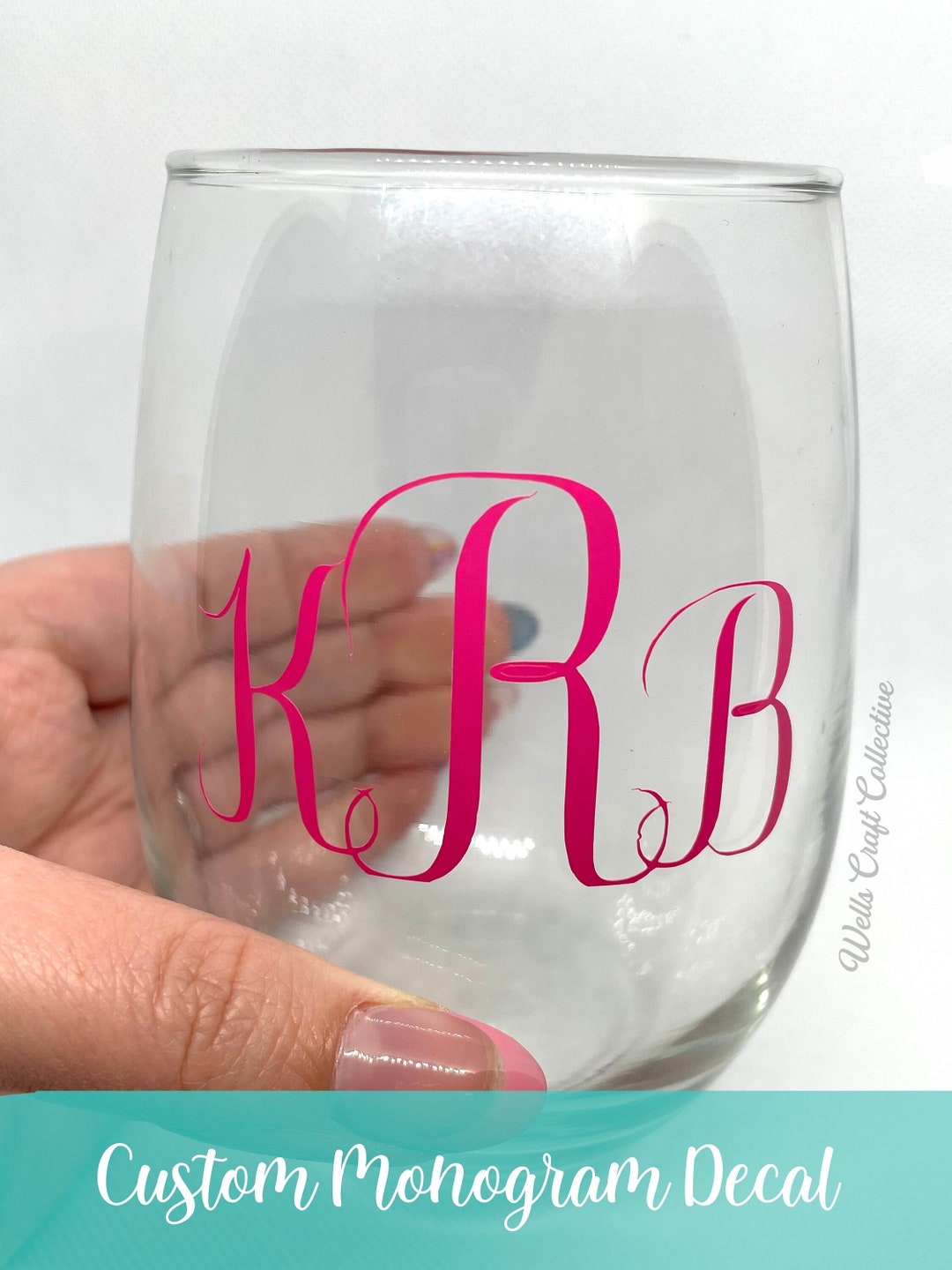 Custom Monogram Decal | Permanent Vinyl | Perfect for Smooth, Hard ...
