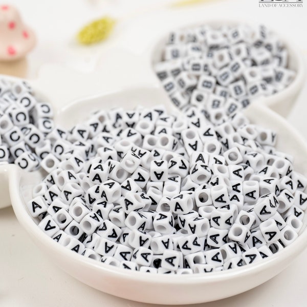 Square Letter Beads on Bracelet - Etsy