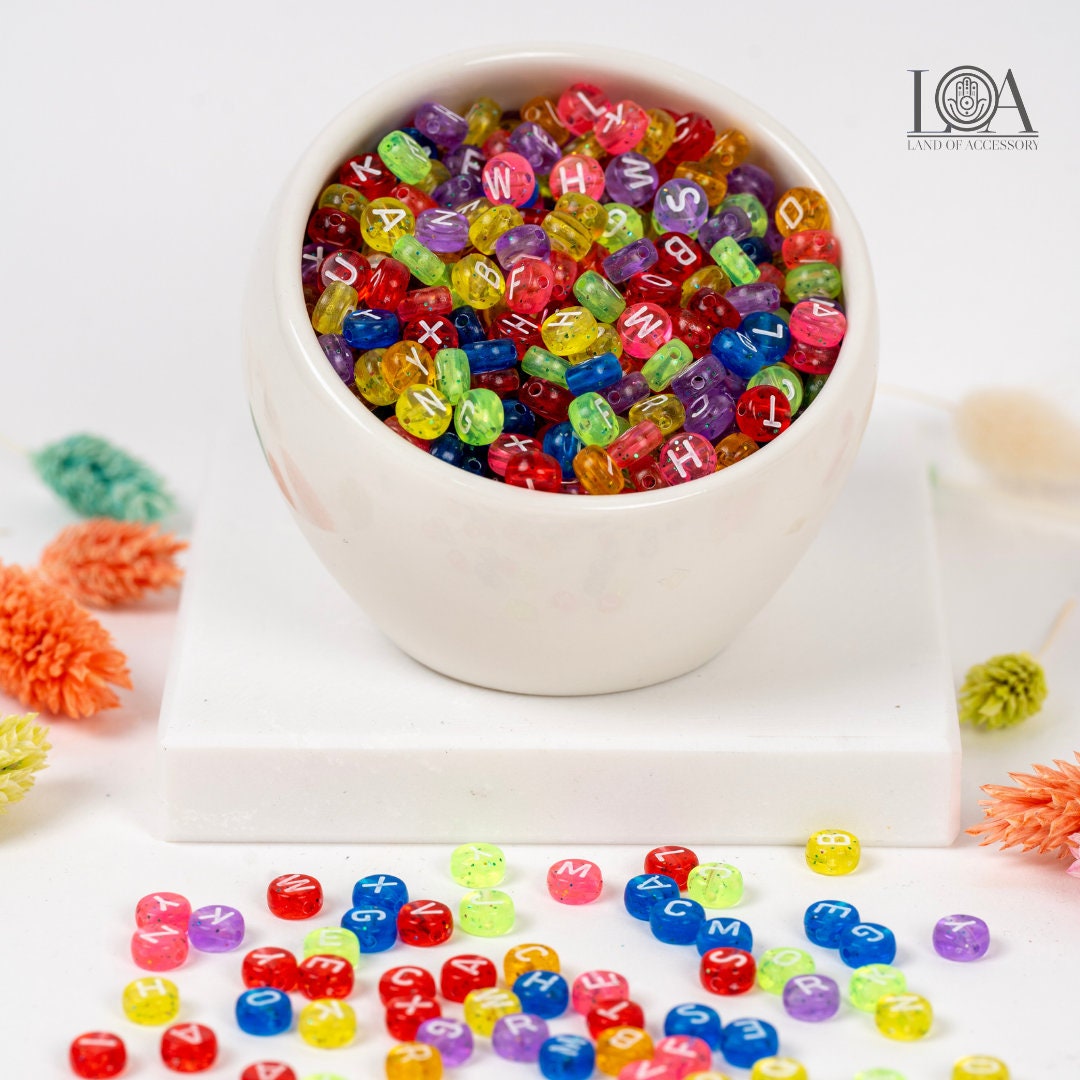 Acrylic Letter Beads,abc Letter Beads,alphabet Letter Bead,gold ...