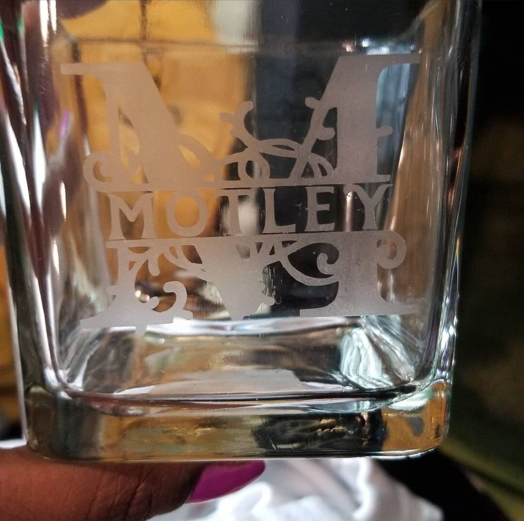 Engraved Monogram Glass - Etsy