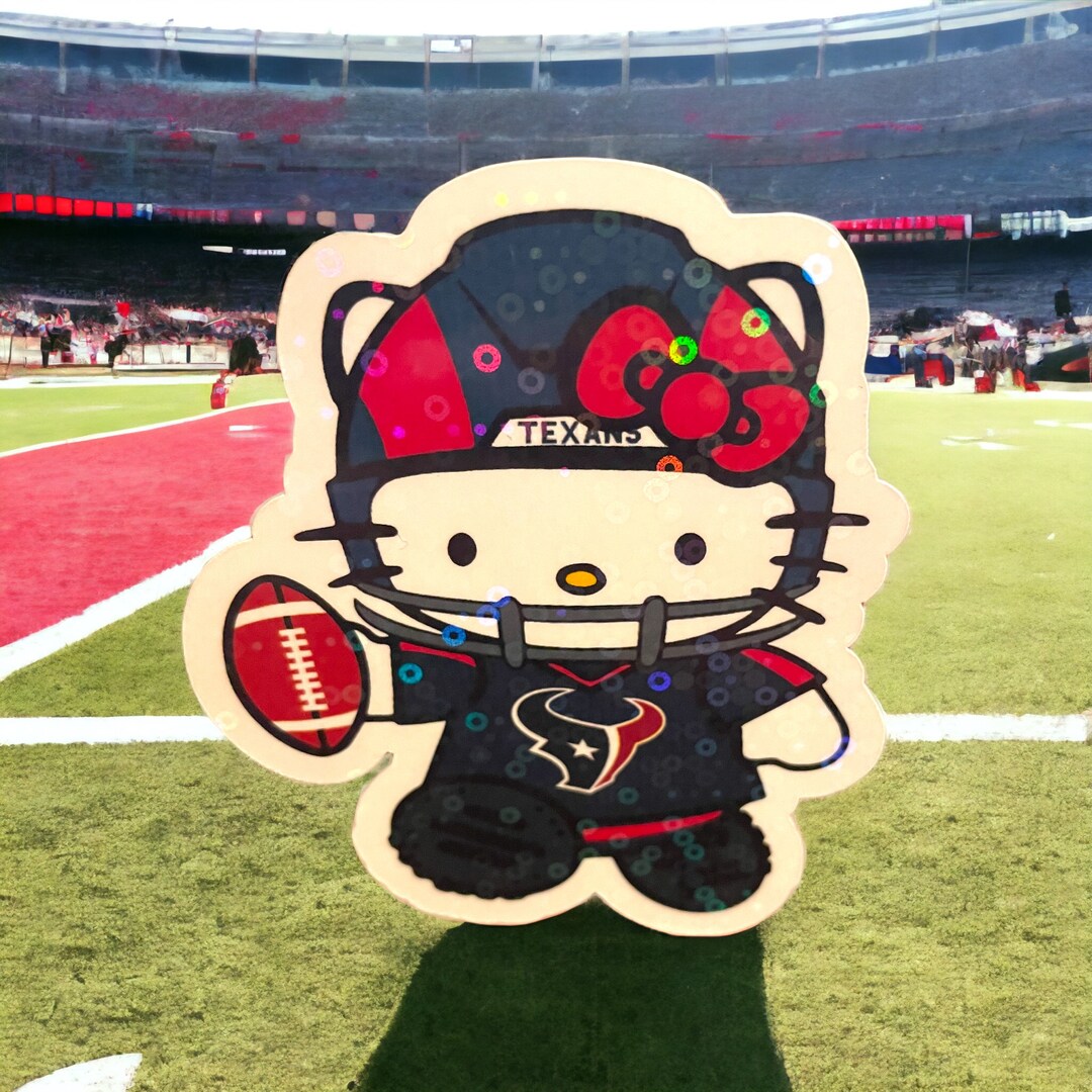 Kitty Texans Football Sticker Holographic/bubbles - Etsy