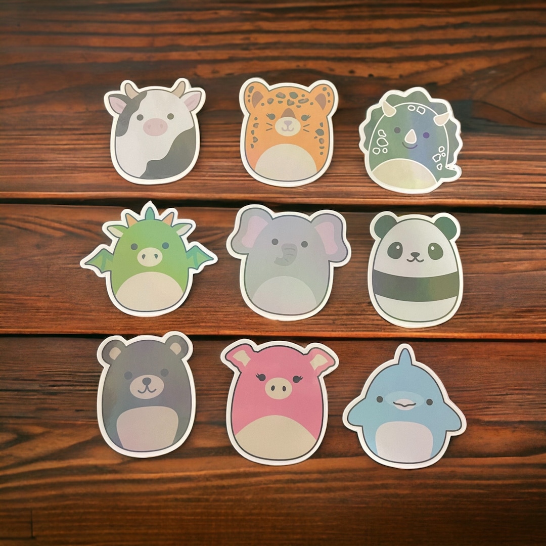 Adorable Squishies Animals Stickers 9-pack holographic - Etsy