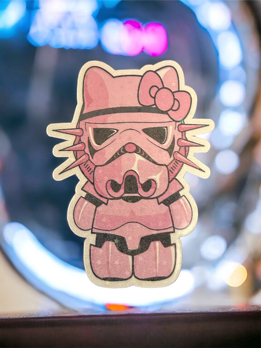 Kitty Pink Space Cadet Sticker (holographic/tiny Stars) - Etsy