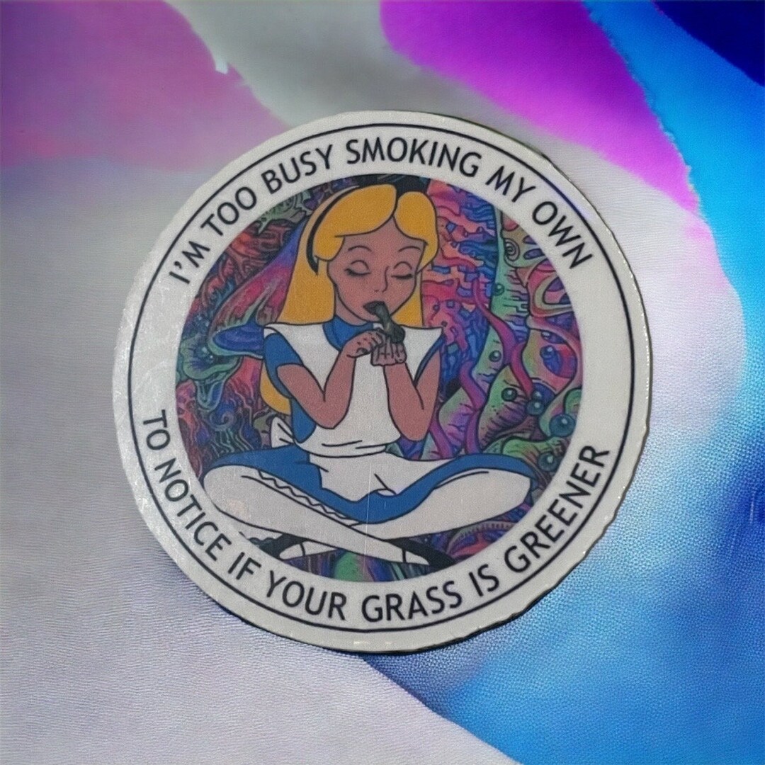 Too Busy Smoking Sticker (holographic/gems) - Etsy