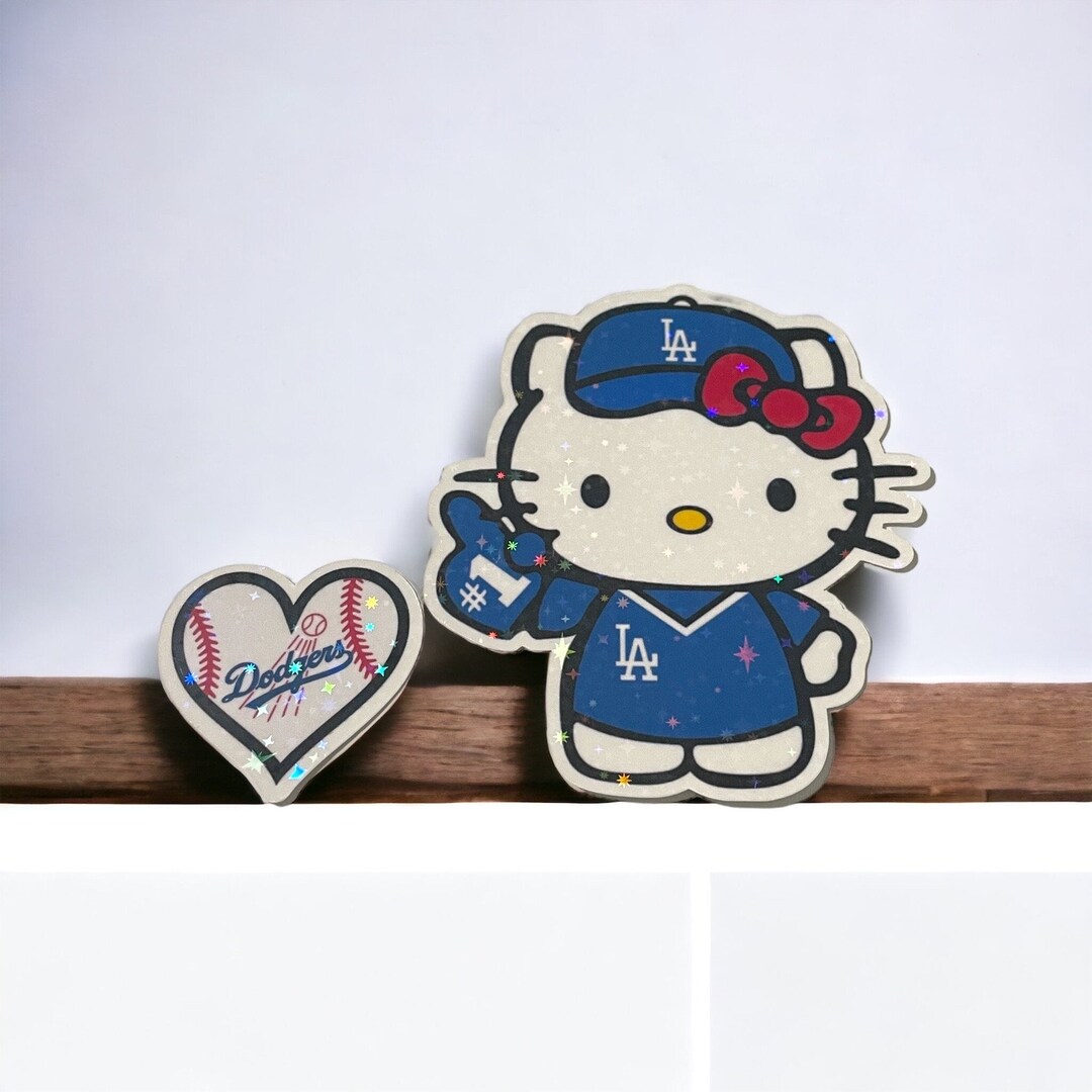 Kitty Dodgers Sticker Glittery/sparkly 2-pack - Etsy