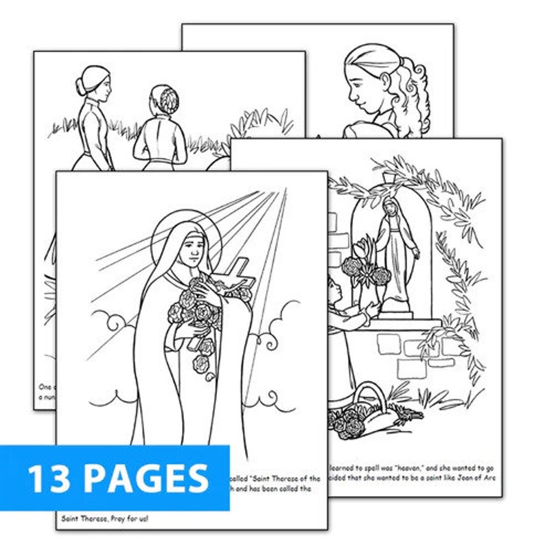 St. Therese Coloring Download [13 Pages] - Etsy