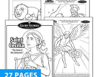 St. Cecilia Coloring Page for Catholic Kids - Digital Download - Print ...