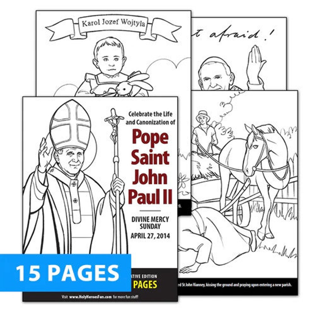 Pope Saint John Paul II Coloring Download [15 Pages] - Etsy