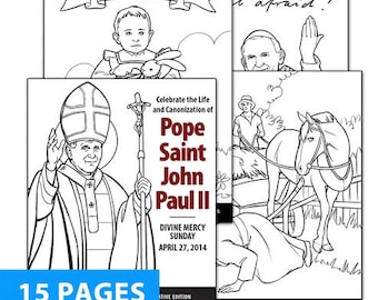 Saint Pope John Paul II Coloring Page for Catholic Kids Digital ...