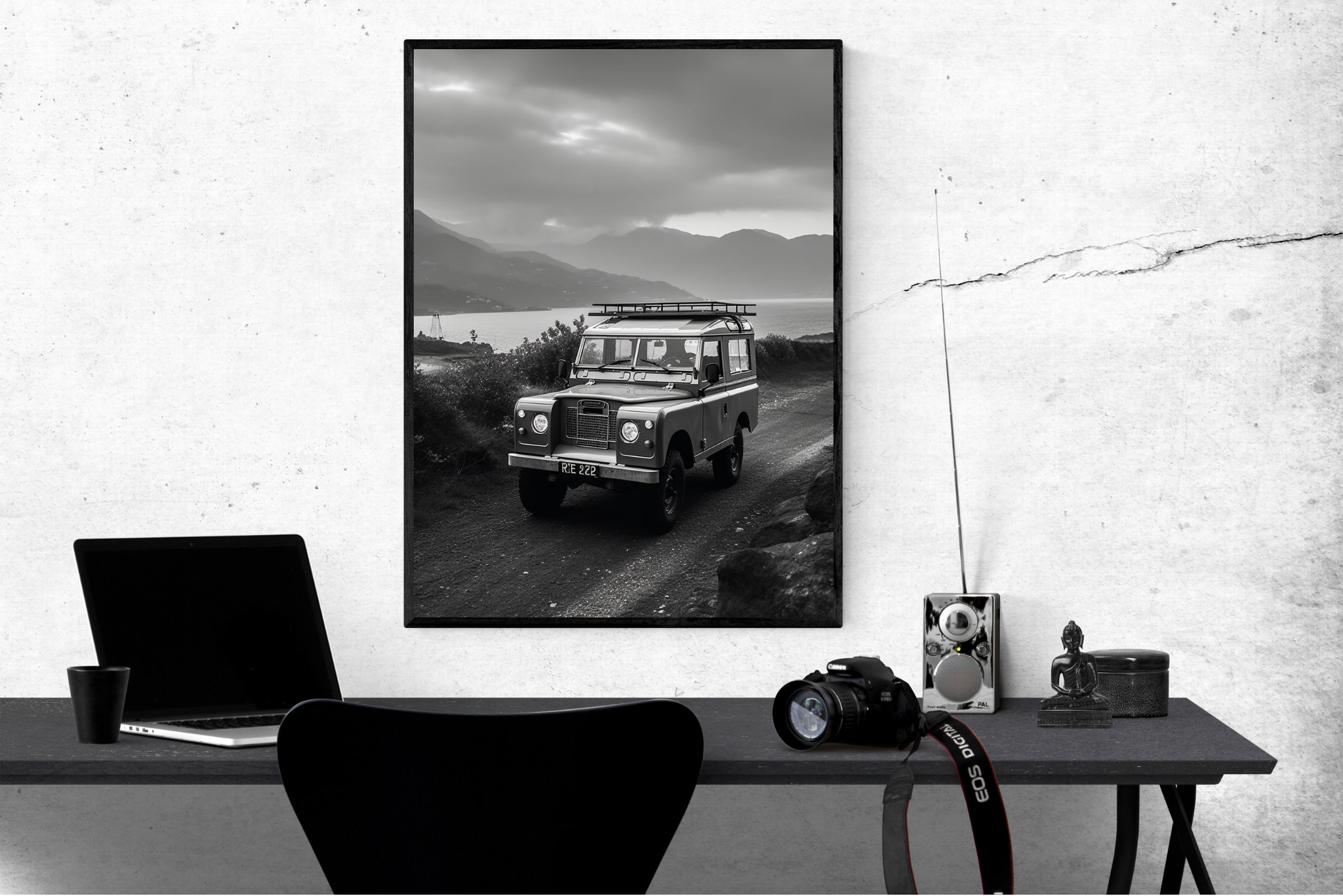 Land Rover Defender Poster Digital Print Interior Design Black and ...