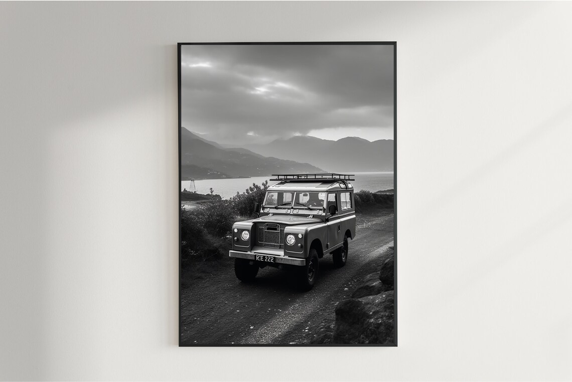 Land Rover Defender | Poster | Digital Print | Interior Design | Black ...
