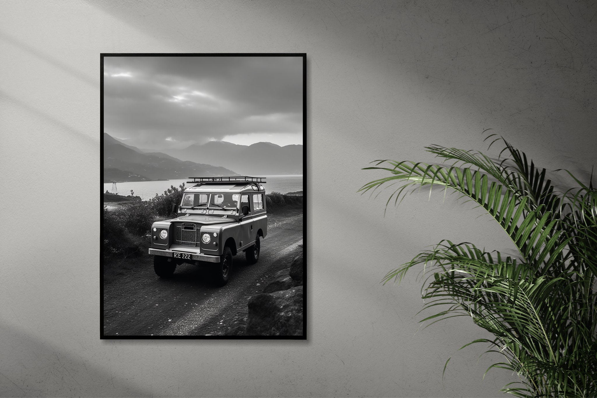 Land Rover Defender Poster Digital Print Interior Design Black and ...
