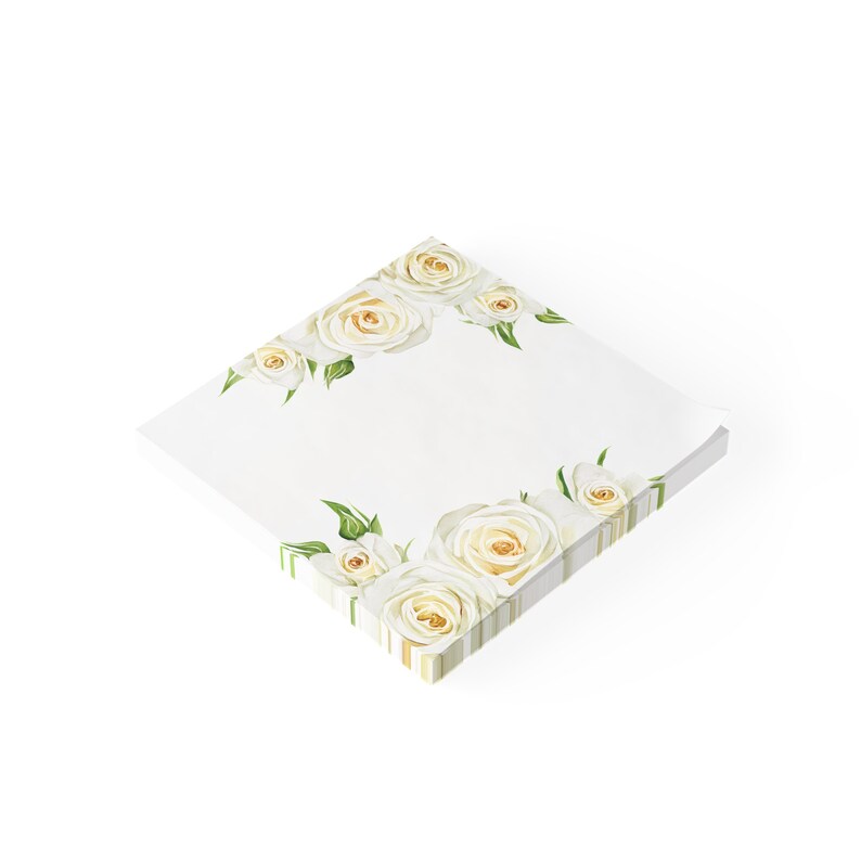 White Rose Post-it® Note Pads - Etsy