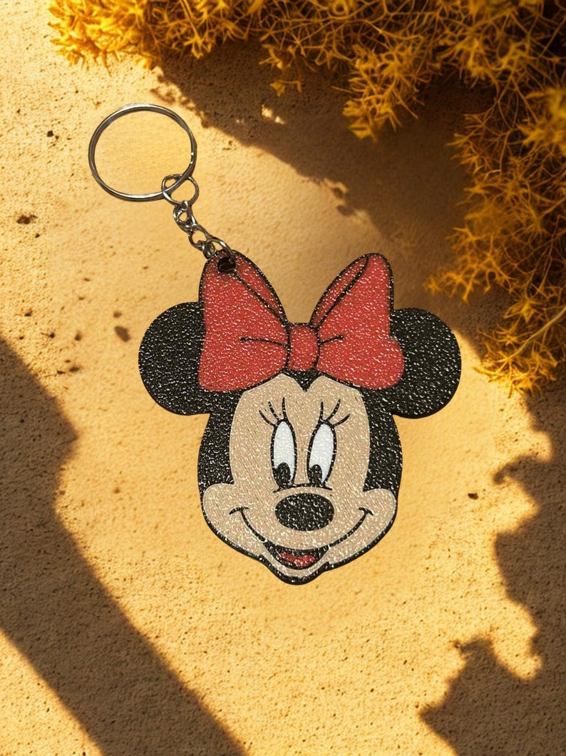 Minnie Mouse Keychain | 3D Printed Key Ring | Cute Disney-inspired ...