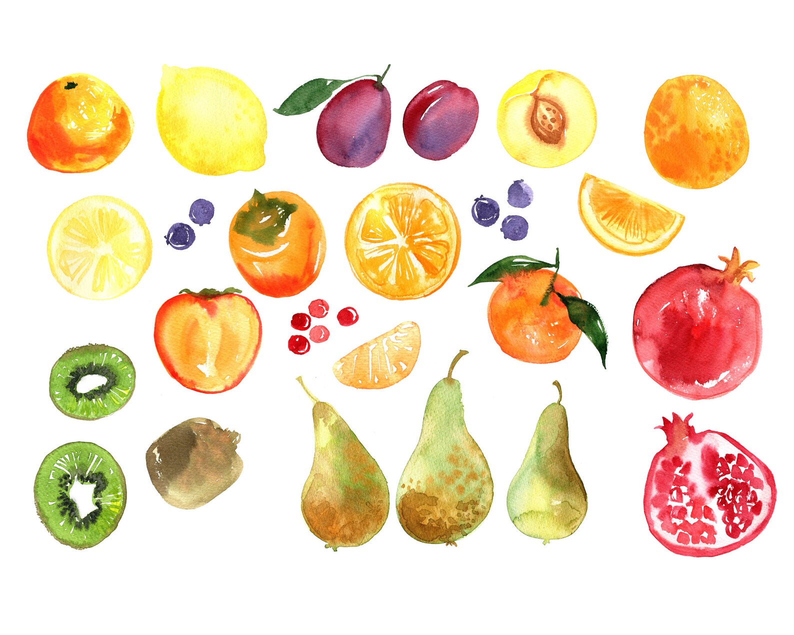 Poster With Watercolor Vegetables and Fruits English Alphabet. Decor ...