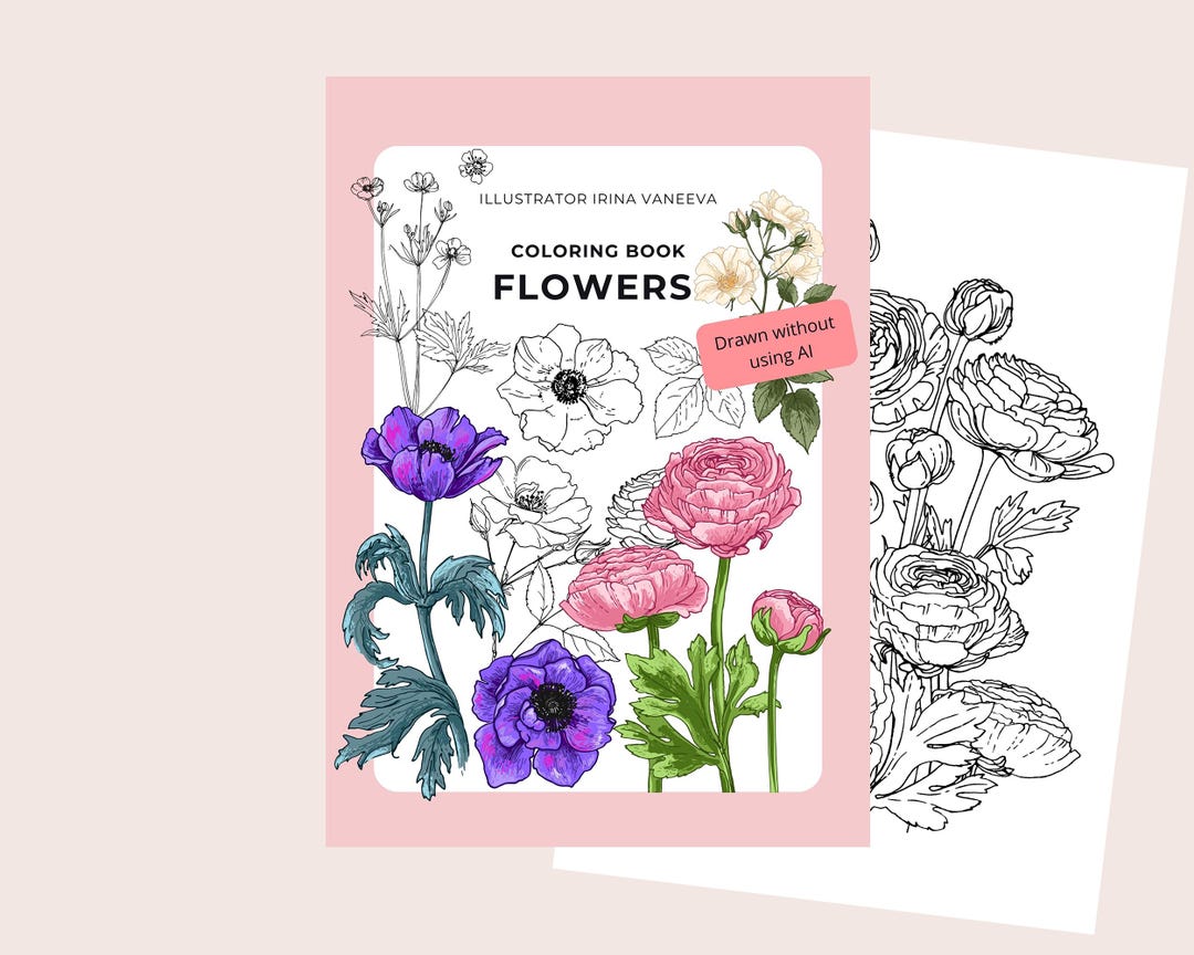 Flowers. Coloring Book.: Calming Drawing for Adults and Children. Hobby ...