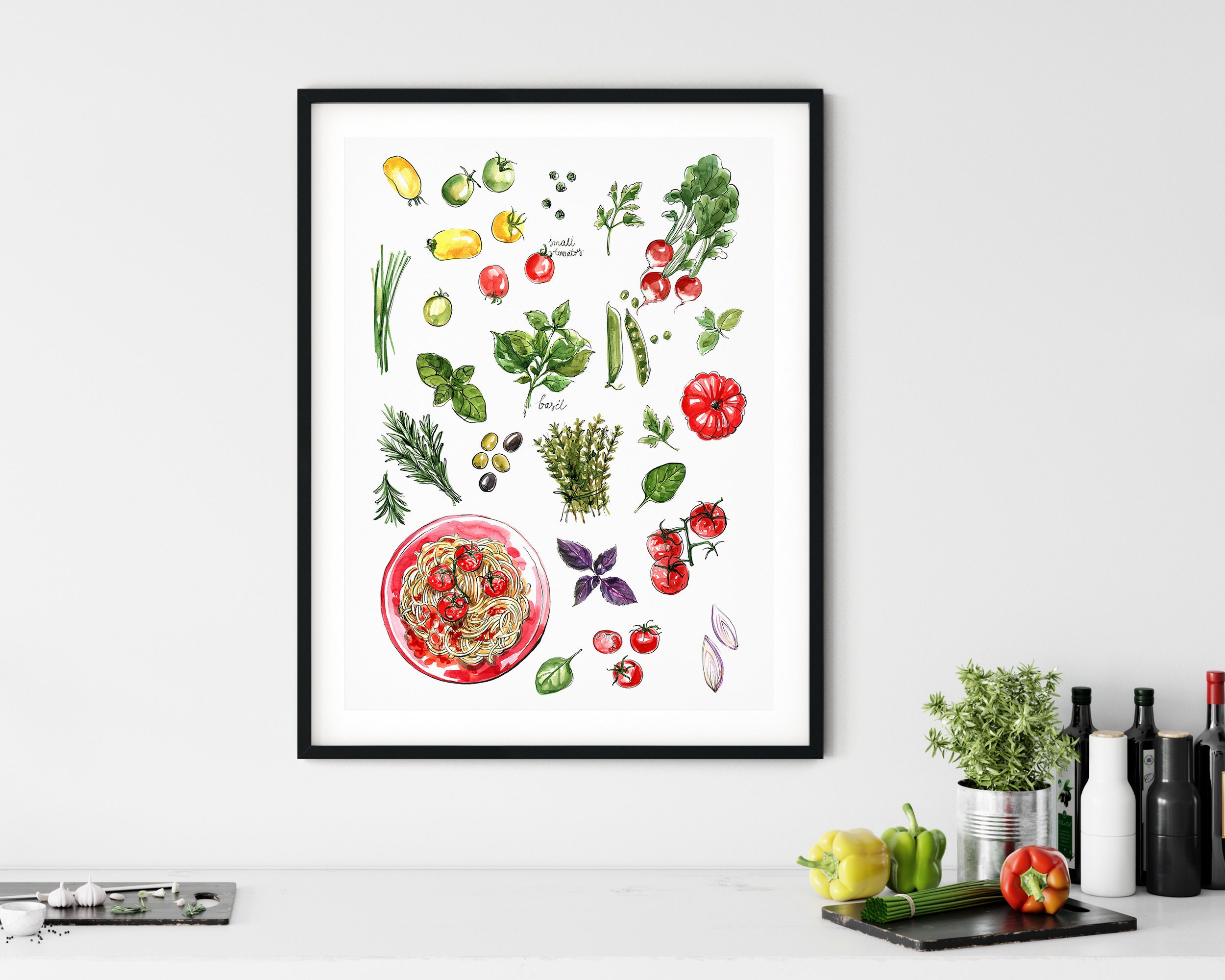 Kitchen Printable Art. Food Watercolor Poster. A2 Print Based on ...
