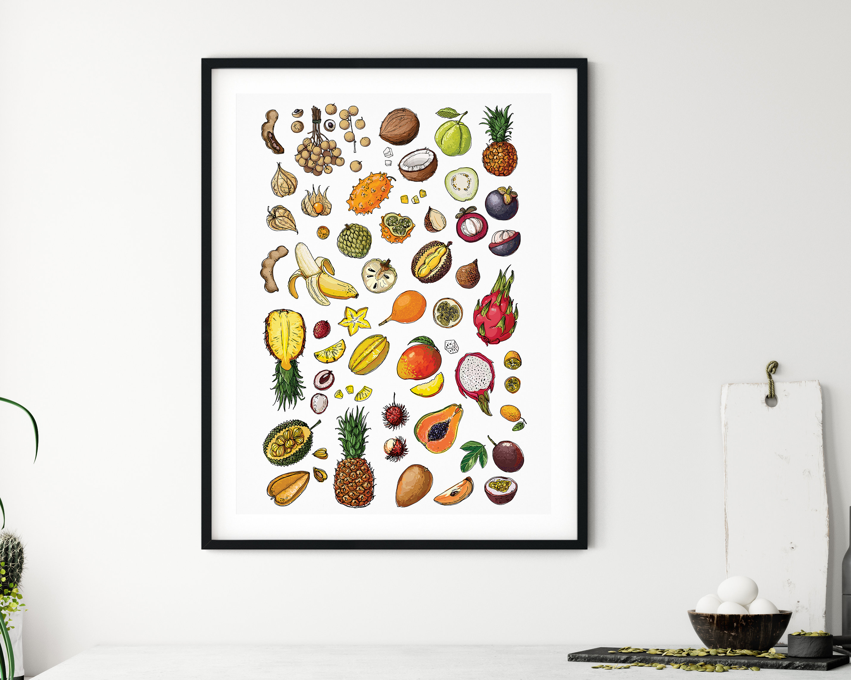 Kitchen Printable Art. Food Illustration Poster. A2 Print Based on ...