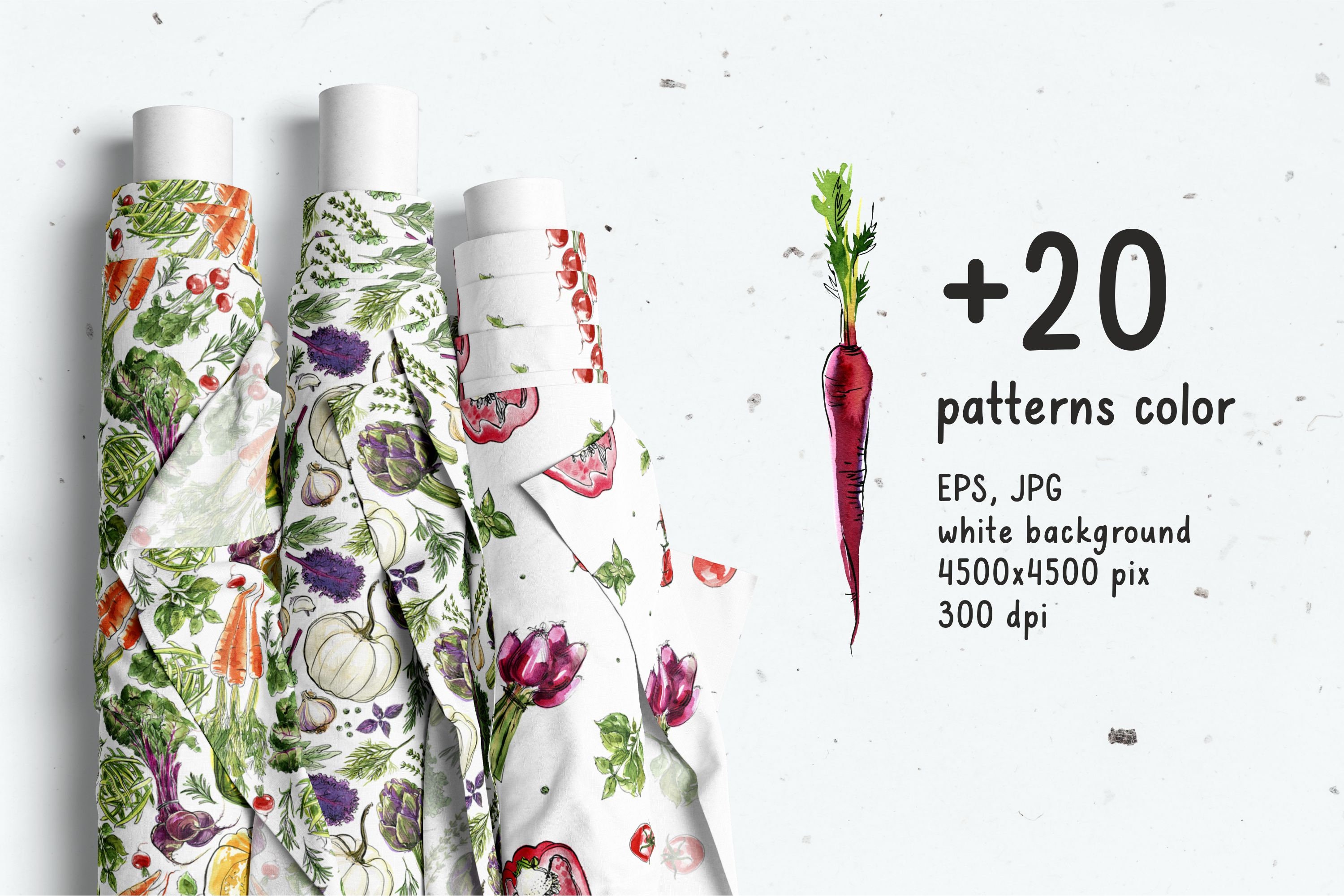 Watercolor Food Color Ink Sketch: Vegetables and Herbs. - Etsy