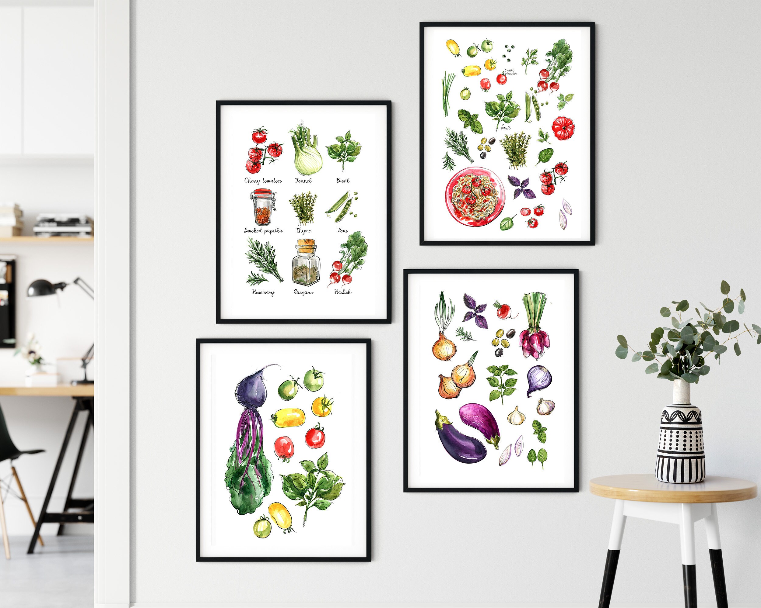 Kitchen Printable Art. Food Watercolor Poster. A2 Print Based on ...