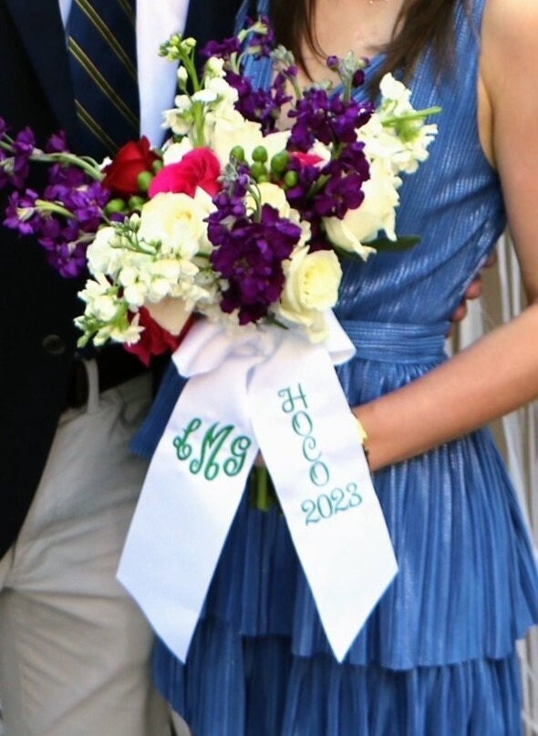 Monogrammed Bouquet Sash - Etsy