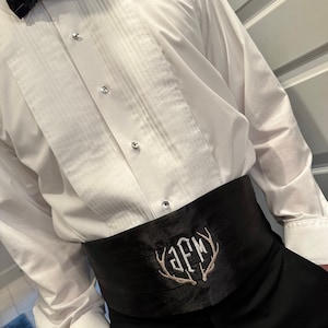 Monogrammed Men's Formal Cummerbund With Antlers - Etsy