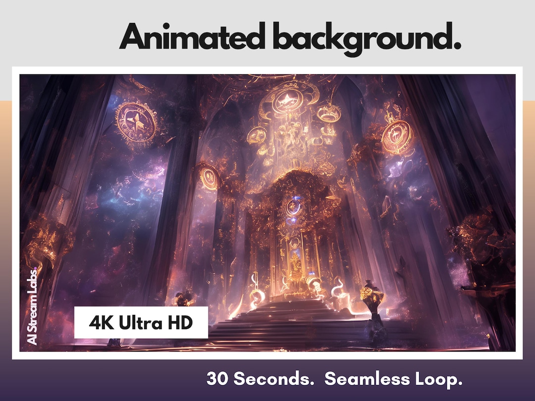 4K Animated Background Celestial Mystical Cathedral | Whimsical Fantasy ...