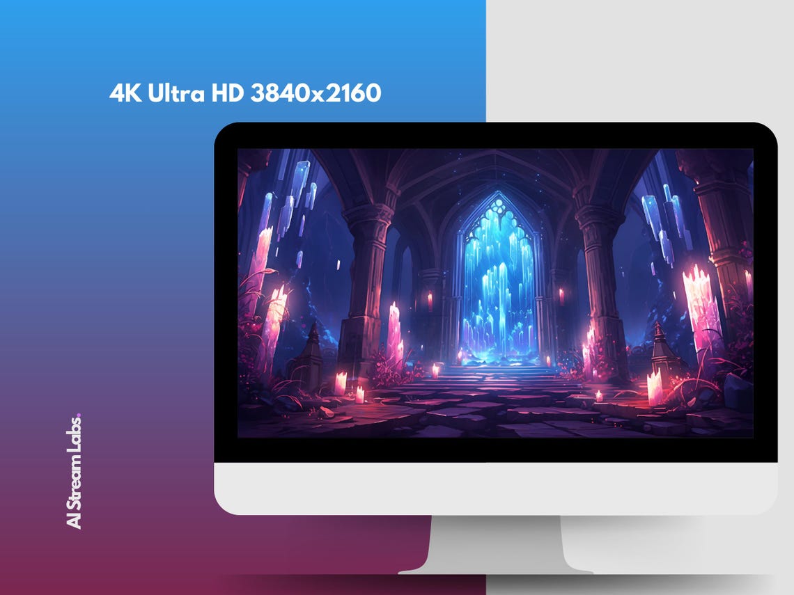4K Animated Crystal Sanctuary Background: Vtuber Twitch Youtube (bonus ...