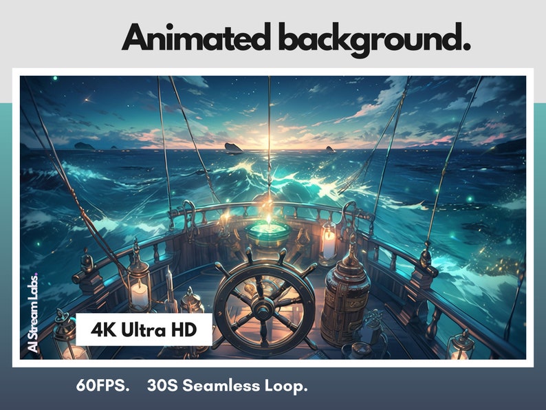 4K Animated Background Pirate Ship at Sea | Live Scene, Streaming ...