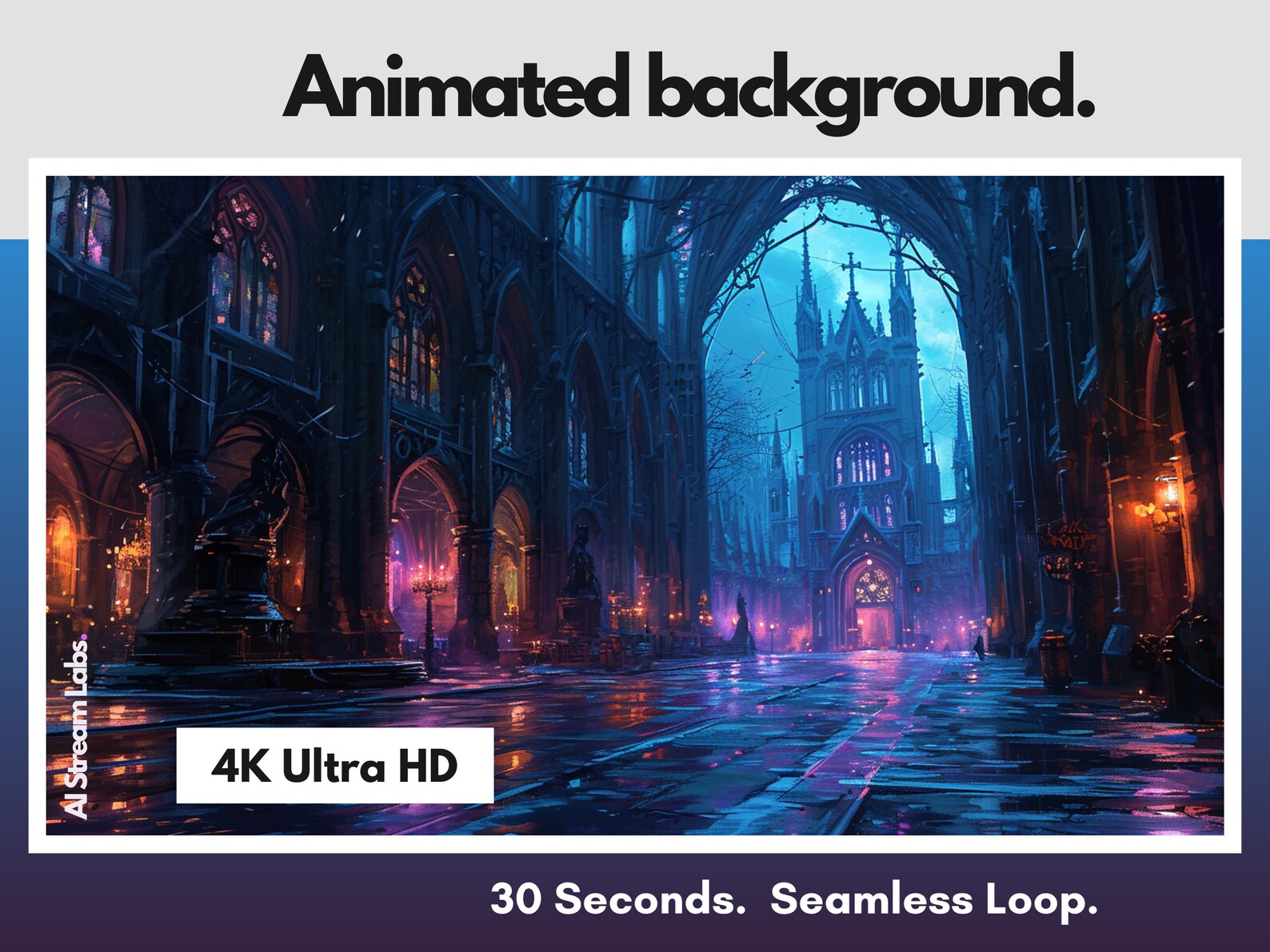 4K Animated Background Fantasy Gothic Cathedral | Streaming, Vtuber ...
