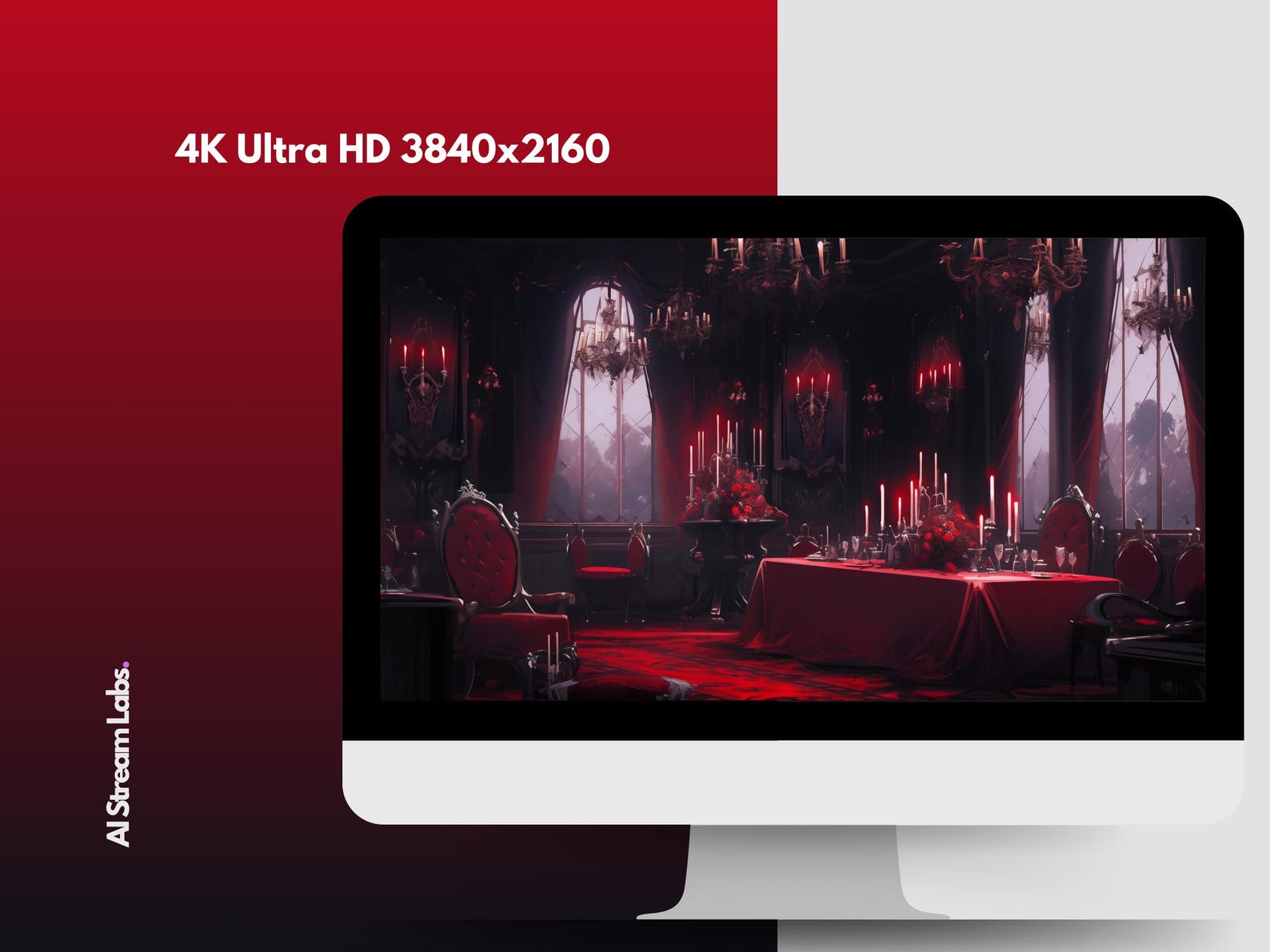 4K Animated Background Vampire Fantasy Gothic Red Room | Streaming ...