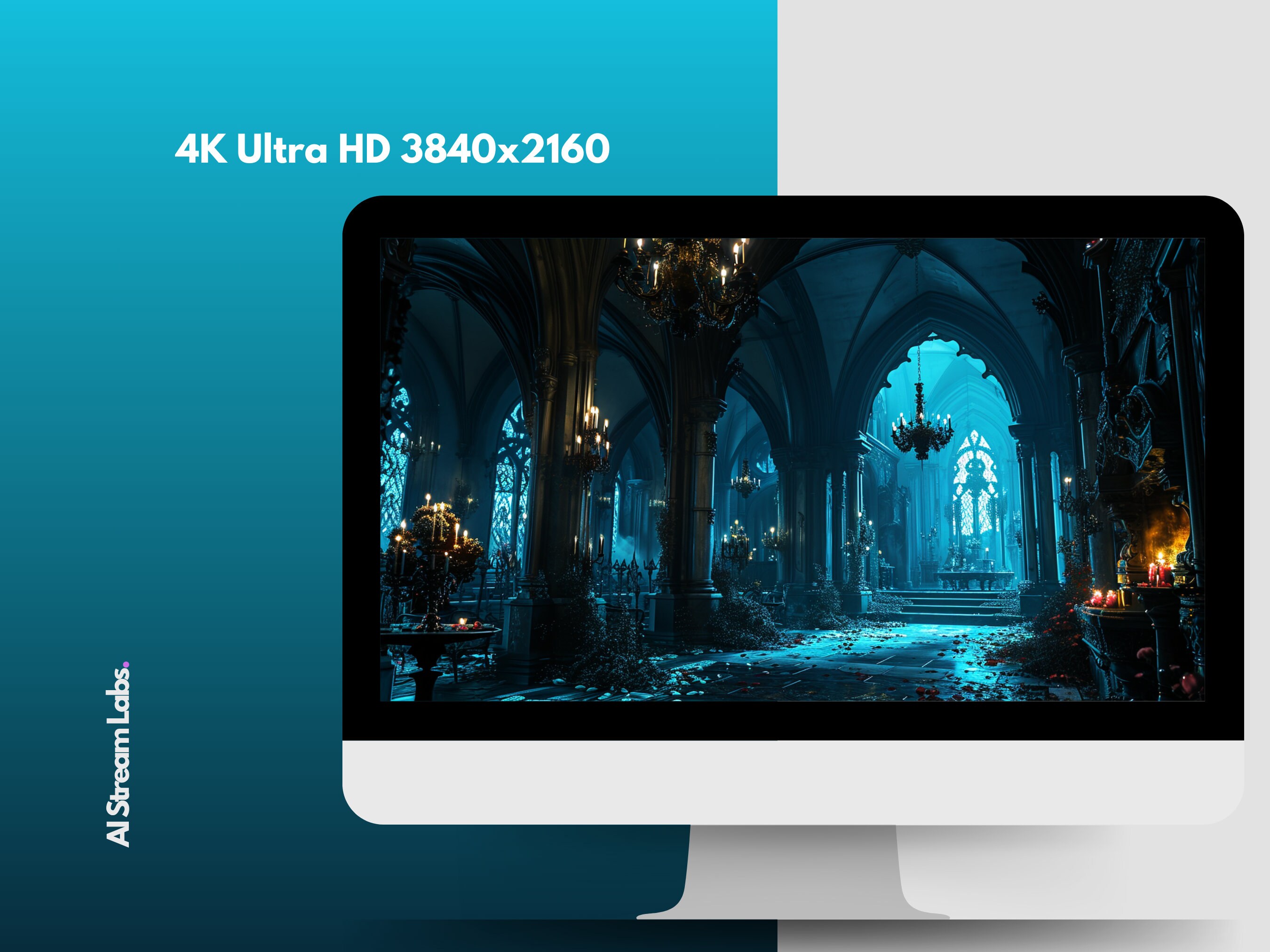 4K Animated Background Black Gothic Castle Interior Streaming, Vtuber ...
