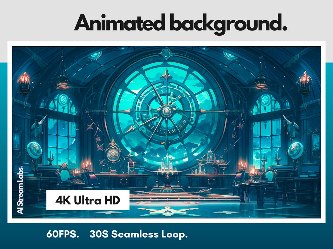 4K Animated Background Pirate Ship Fantasy Captain Quarters | Live ...