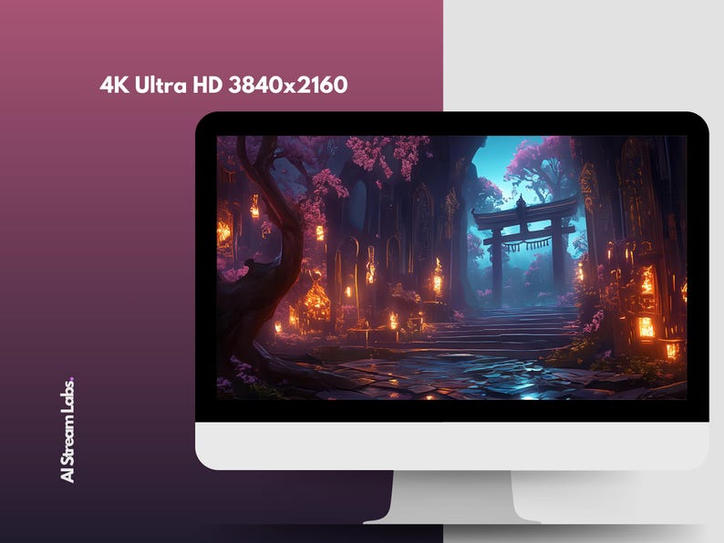 4K Animated Sakura Shrine Background: Vtuber/streaming + Mobile ...