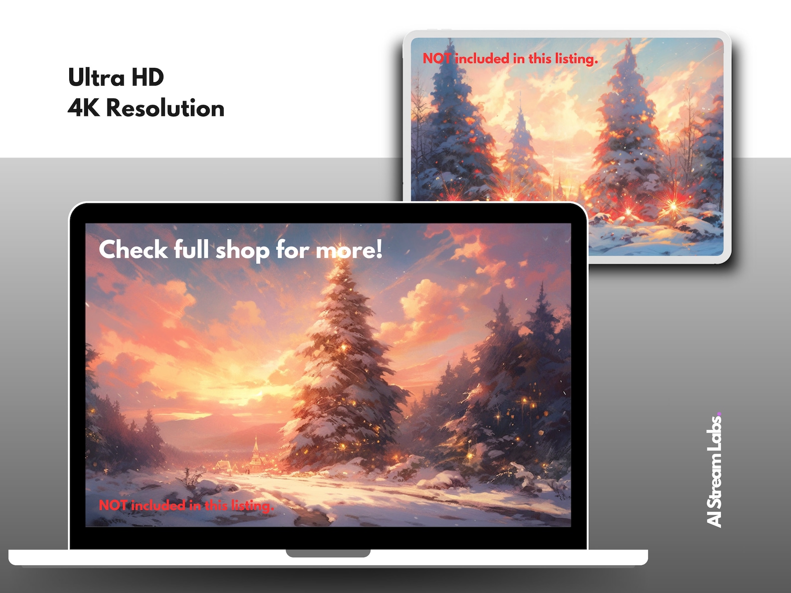 4K Animated Background Frozen Aurora Lake Streaming, Vtuber, Twitch ...